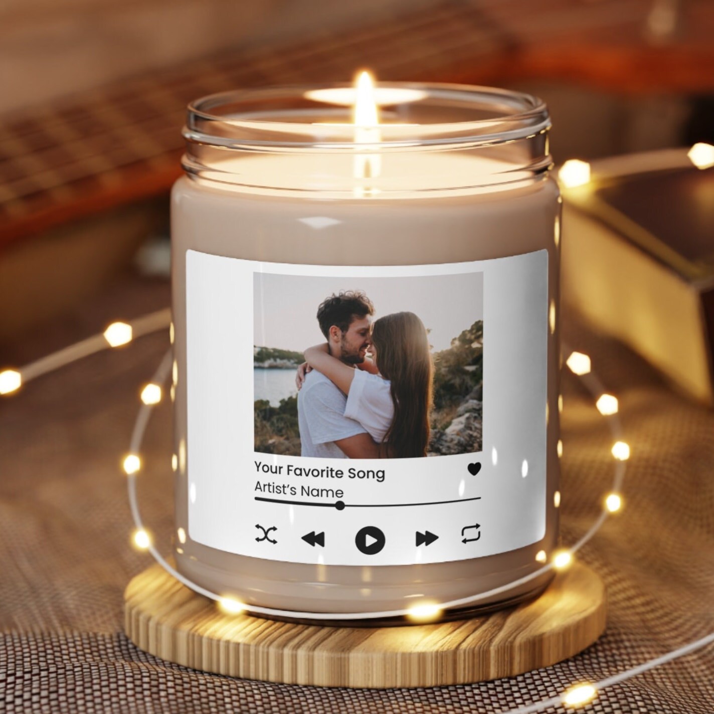 Custom Photo and Song Candle, Personalized Anniversary Gift for Her ...