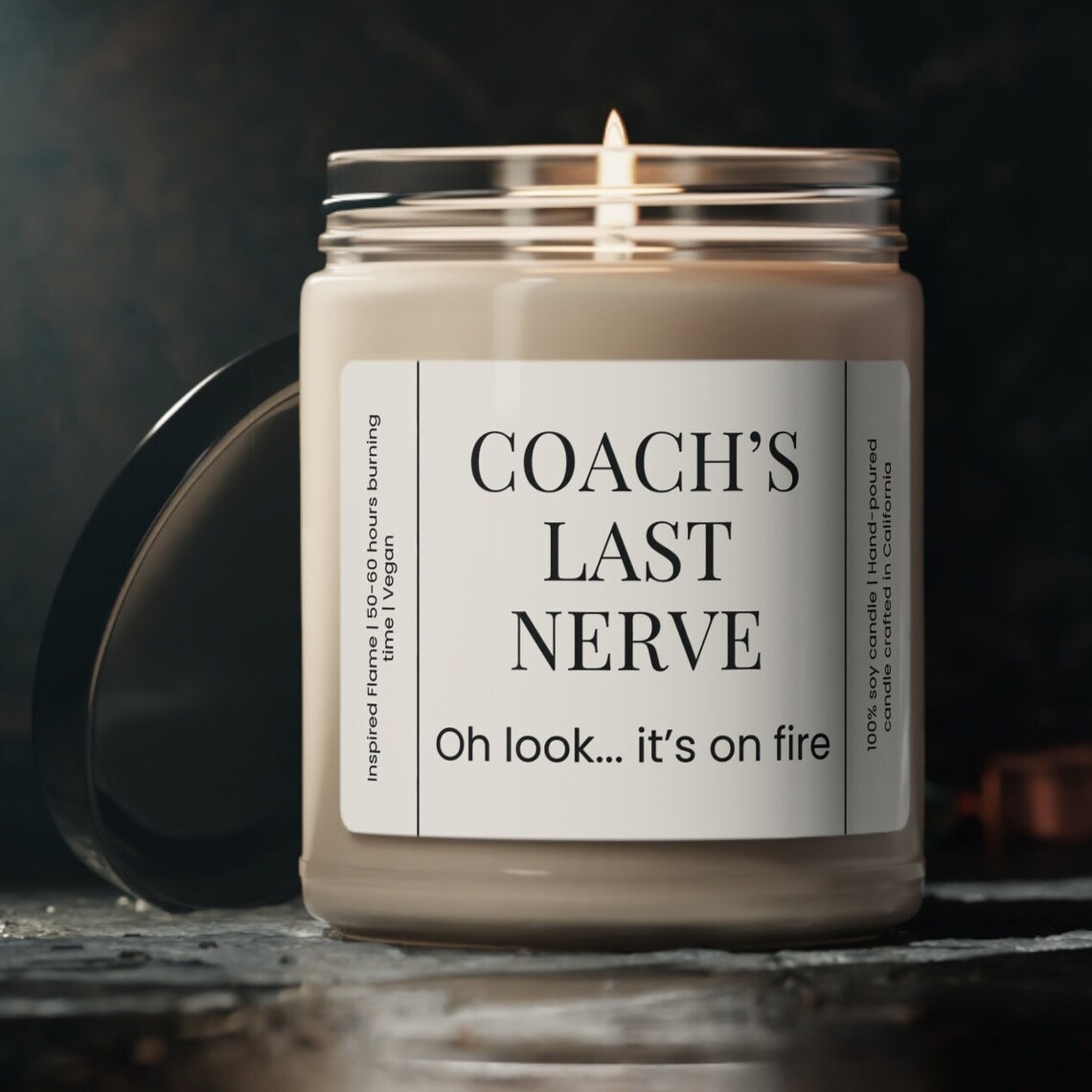 Coach's Last Nerve. Oh Look... It's on Fire Candle, Cheer Coach Gift ...