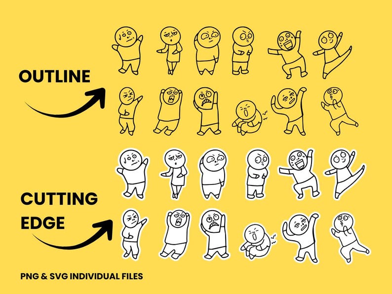 Funny Meme Doodle Sticker Pack: SVG & PNG Files (digital Download) - Etsy