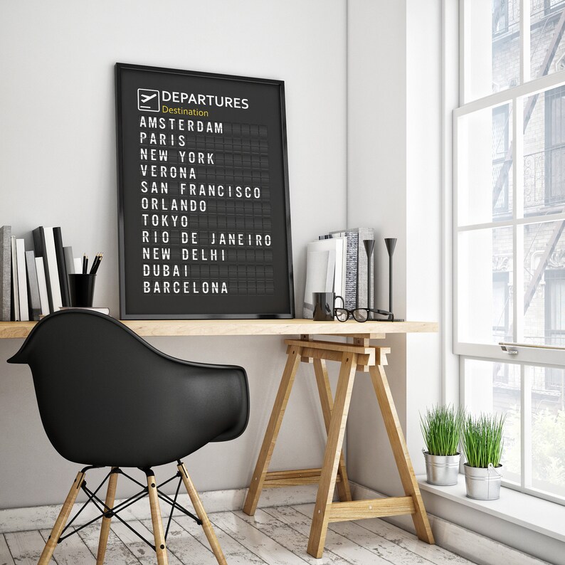 Travel Home Decoration, Travel Destination Wall Art, Airport Print ...