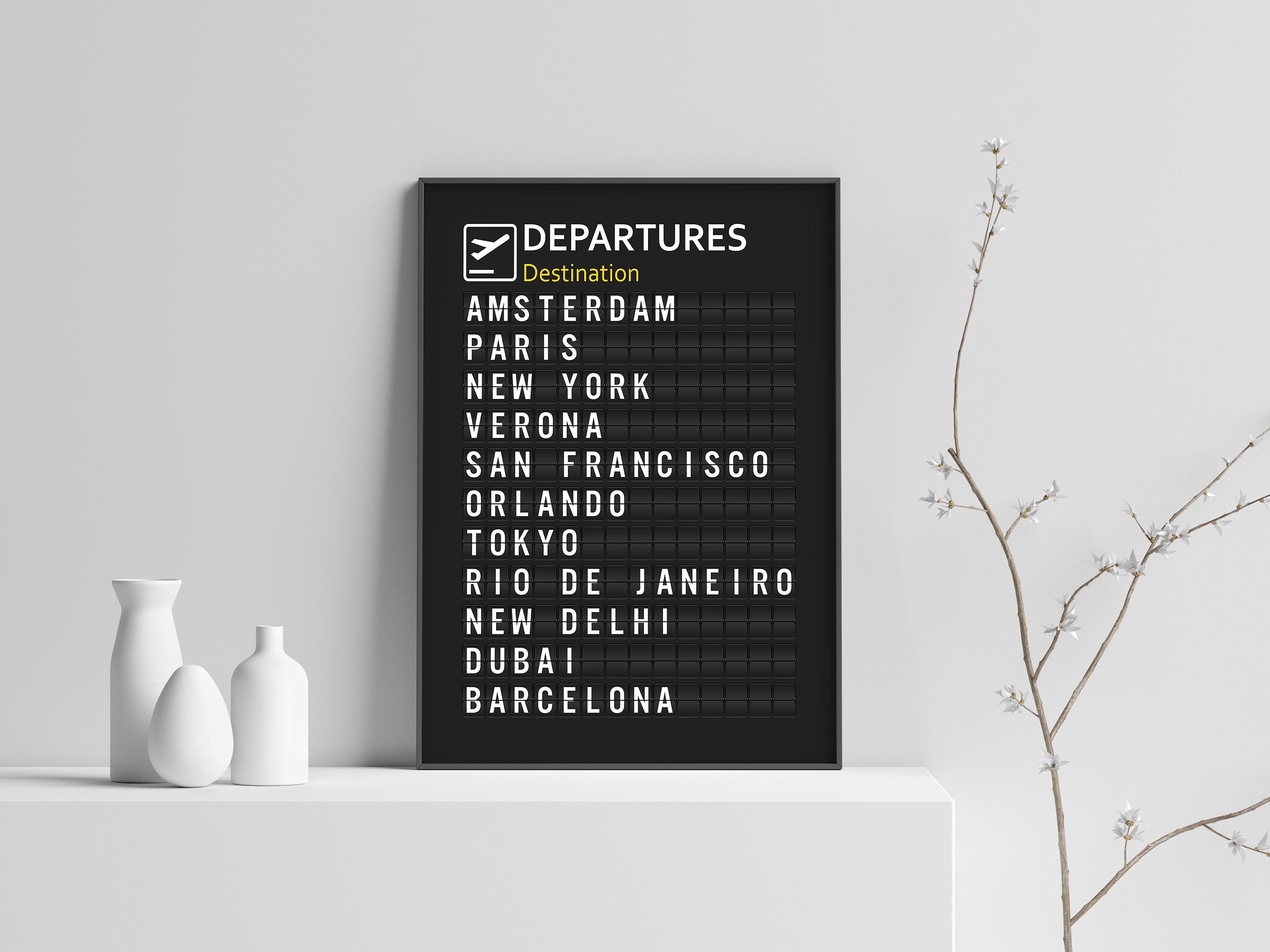 Travel Home Decoration, Travel Destination Wall Art, Airport Print ...