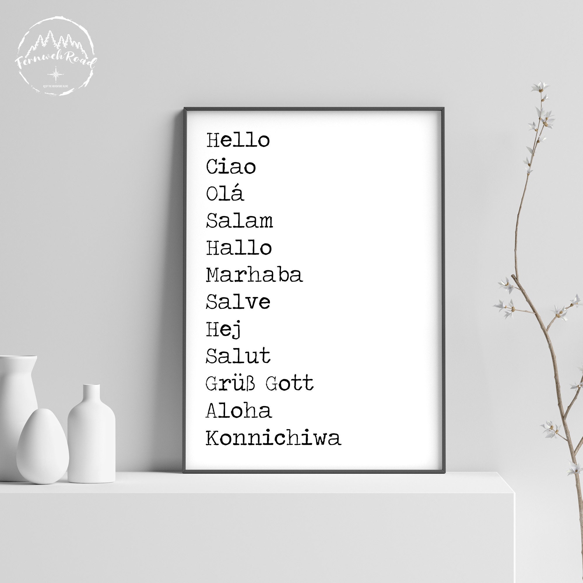 Travel Wall Art, Language Art Print, Travel Gift, Travel Home Decor ...