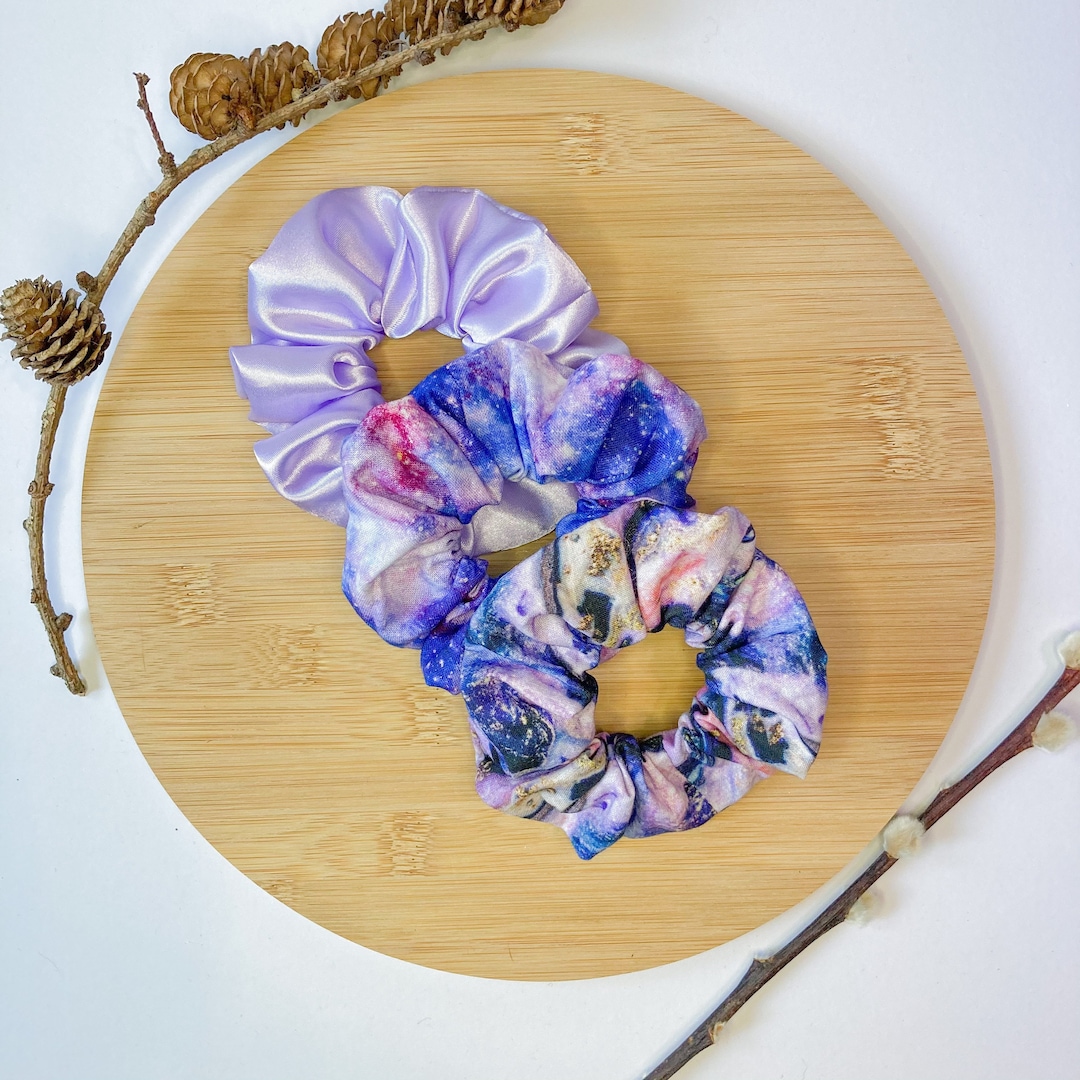 Purple Galaxy Scrunchie Set // Space Themed Scrunchies, Space Gifts for ...