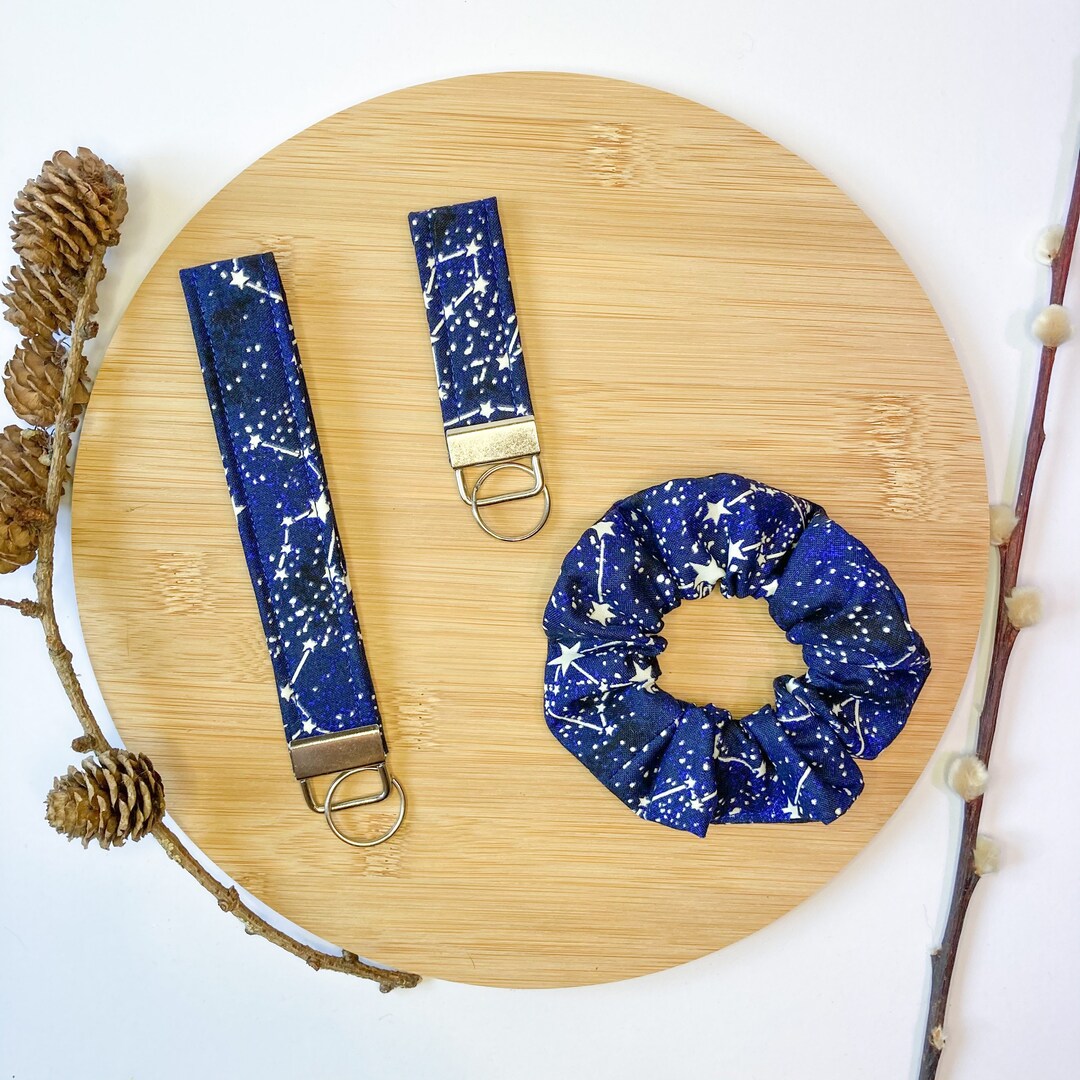 Glow in the Dark Galaxy Key Fob // Space Key Fob, Galaxy Fabric Key ...