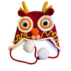 Chinese New Year Hat Year of the Dragon Gift, Lunar New Year Dragon Hat ...