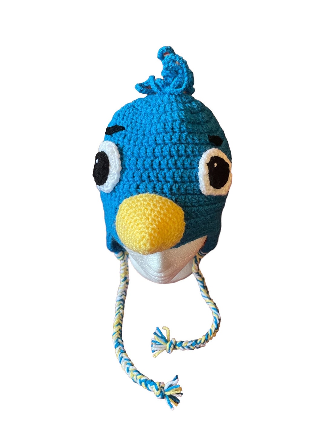 Blue Bird Hat With Earflaps and Braids - Etsy