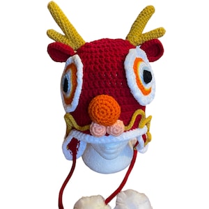 Chinese New Year Hat Year of the Dragon Gift, Lunar New Year Dragon Hat ...