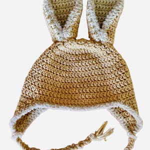 Bunny Ears Hat With Tall Ears and Braids, Rabbit Hat With Tall Ears ...