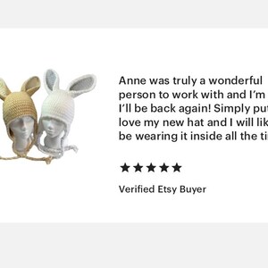 Bunny Ears Hat With Tall Ears and Braids, Rabbit Hat With Tall Ears ...
