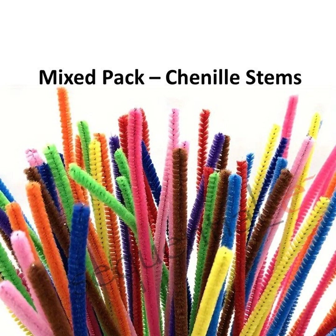 MIXED Chenille Stems Craft Stems Pipe Cleaners 30cm X 6mm Ideal for ...