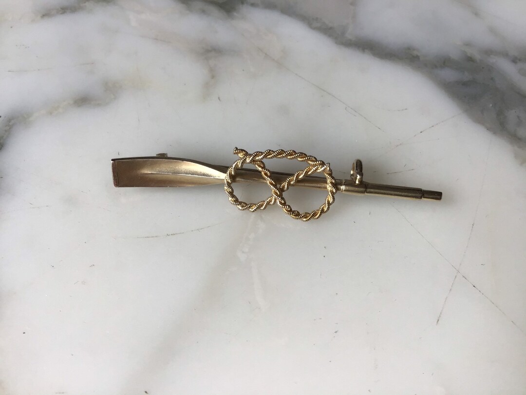 A Charming Edwardian 9 Carat Gold Oar and Knot Bar Brooch. - Etsy