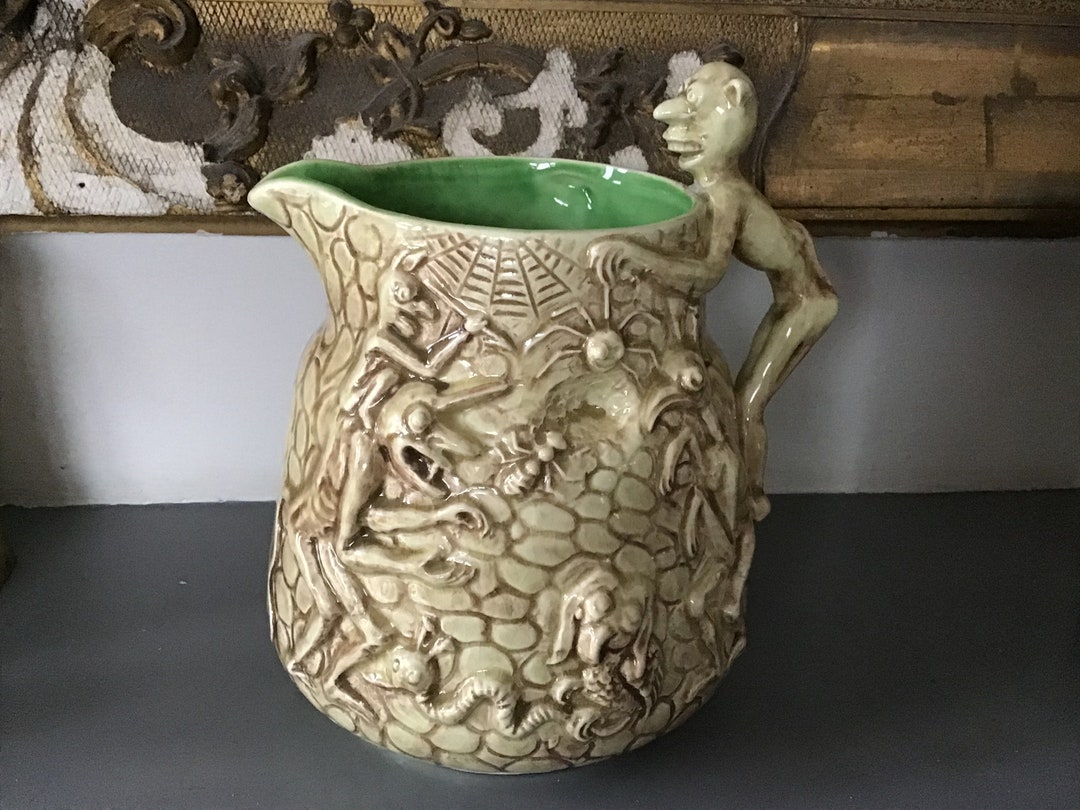 A Rare Vintage Falcon Ware Ghouls Macabre Pottery Jug. - Etsy
