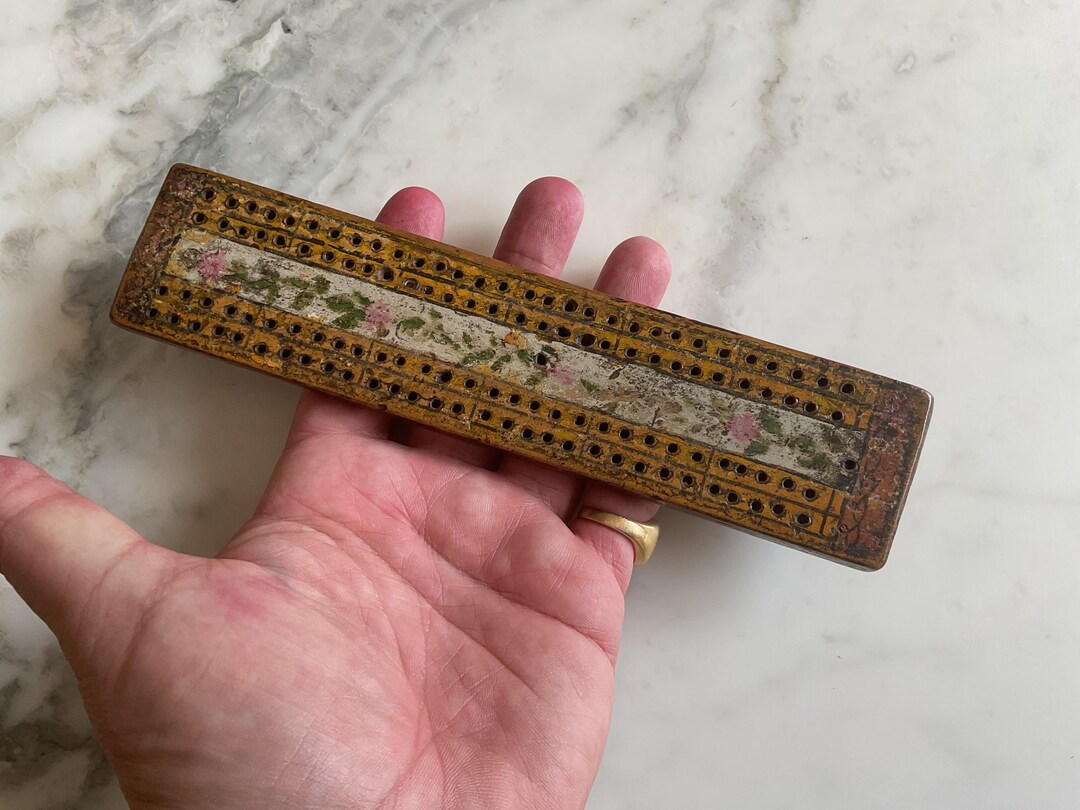 A Delightful Georgian Folk Art Hand Painted Treen Cribbage Board. - Etsy
