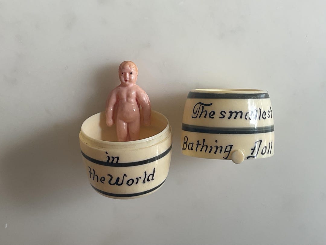 A Rare Vintage Celluloid Toy of a Baby in a Barrel “the Smallest ...
