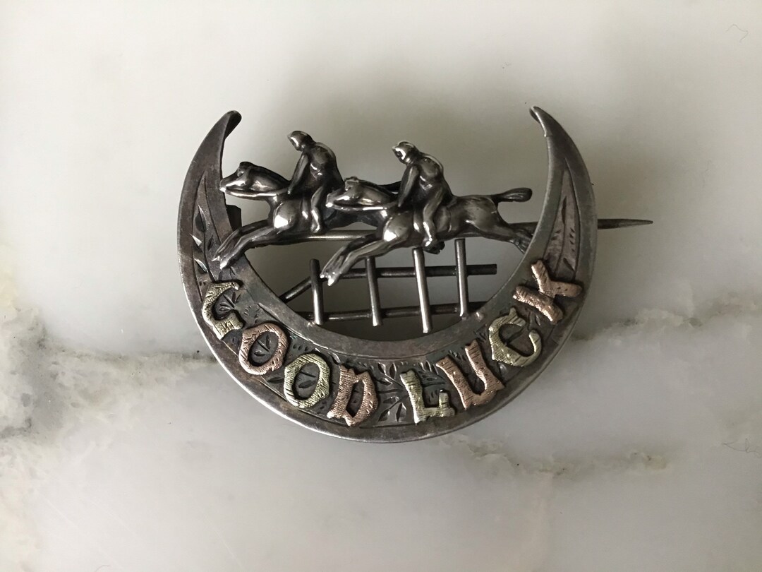 A Charming Late Victorian Silver and Gold Good Luck Brooch. - Etsy