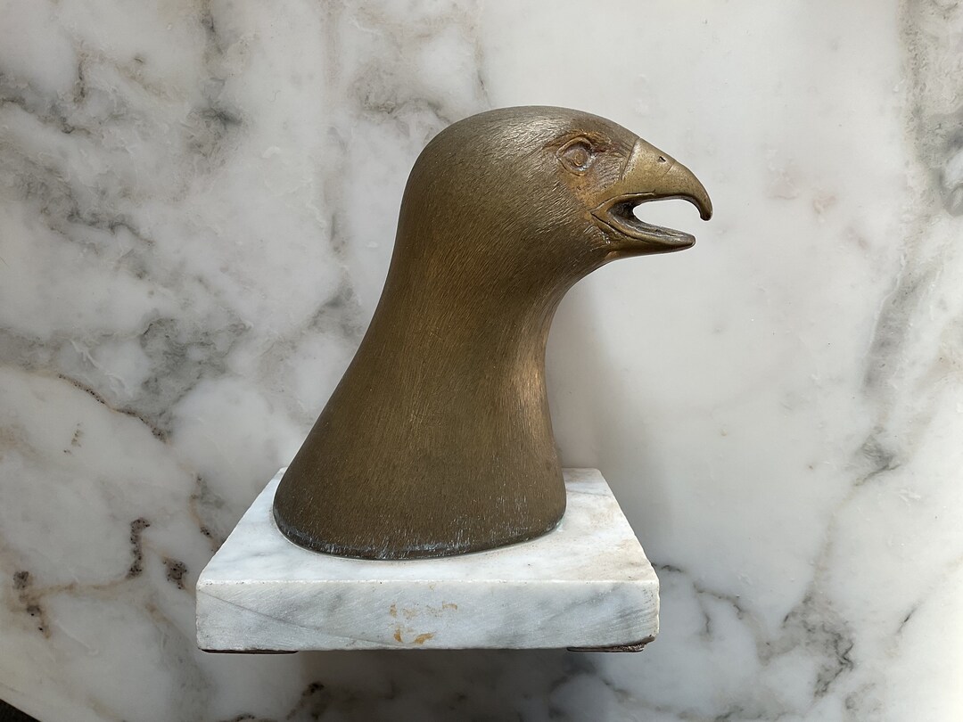 A Splendid Late Victorian Bronze Mounted Hawk’s Head in the Egyptian ...
