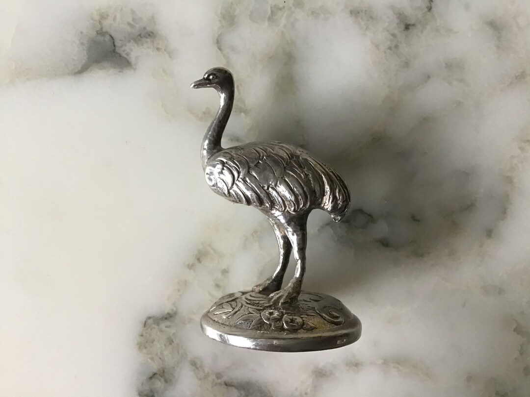 A Delightful Victorian Hallmarked Sterling Silver Small Ostrich ...