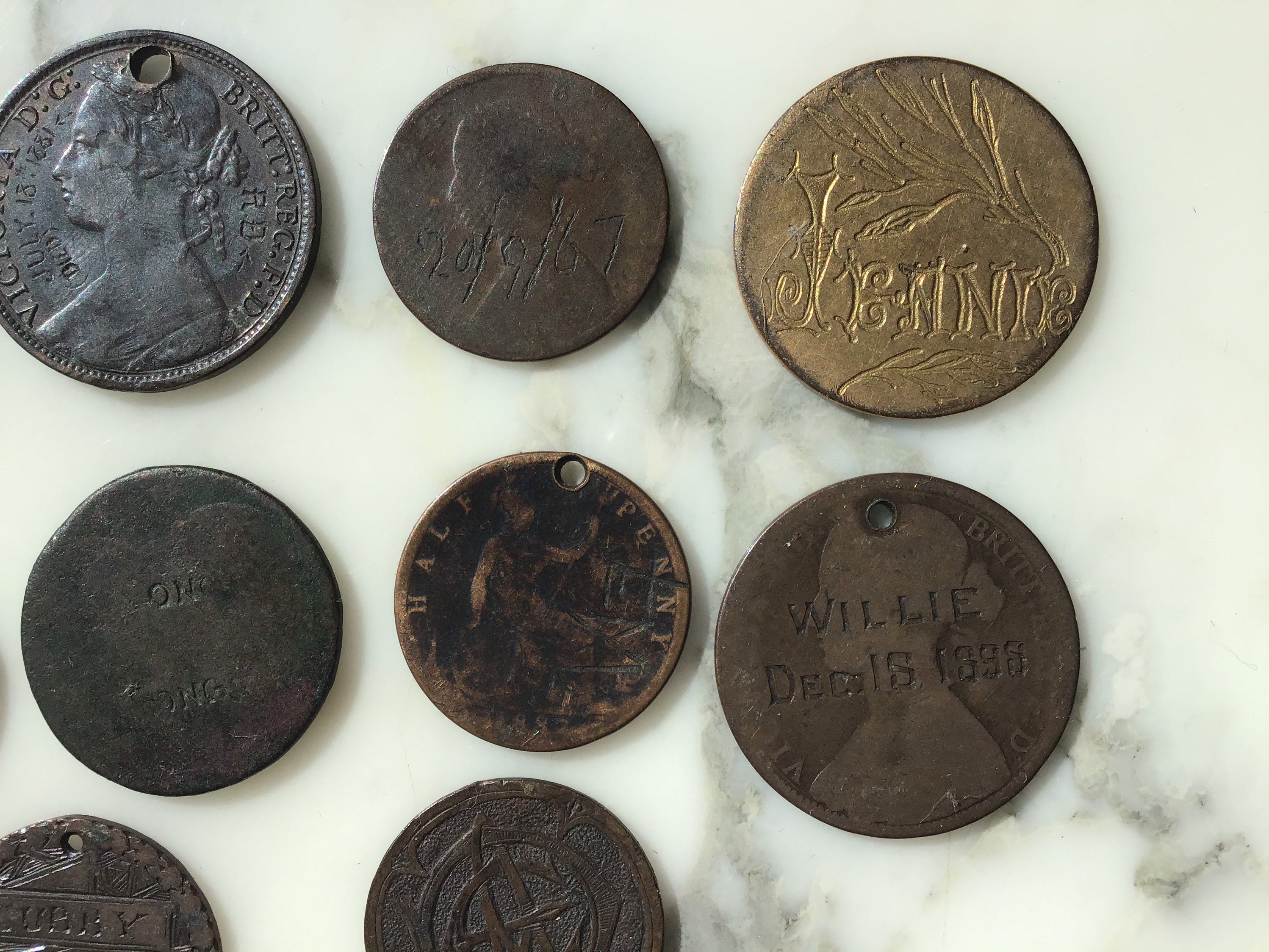 A Good Collection of Georgian and Victorian Coin Love Tokens. - Etsy