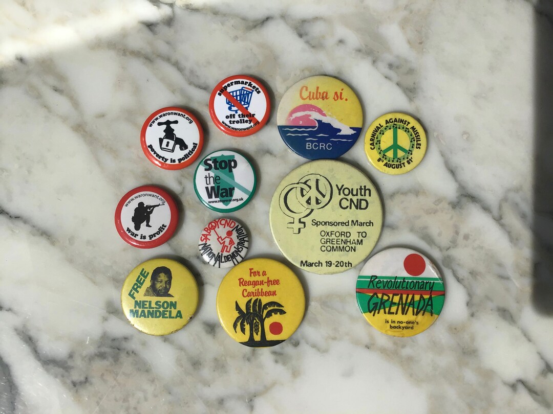 A Cool Set of Early 1980s Cause Themed Pin Badges. - Etsy