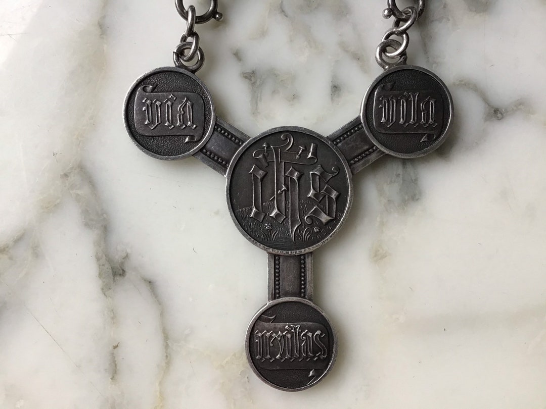 A Rare Christogram Hallmarked Silver Devotional Medal. - Etsy