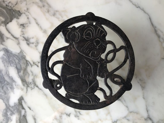 Charming Vintage Cartoon Cast Iron Trivet | Etsy
