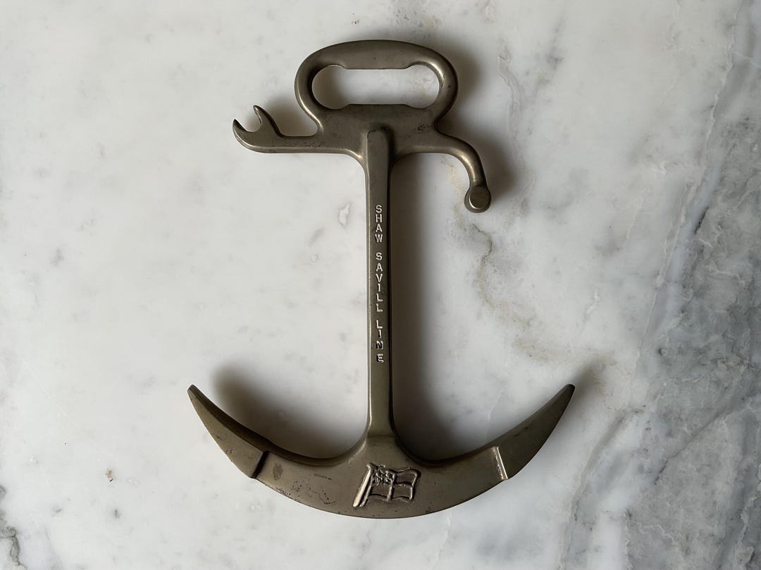 A Rare Vintage Nickel Miniature Anchor Desk Weight for the Defunct Shaw ...