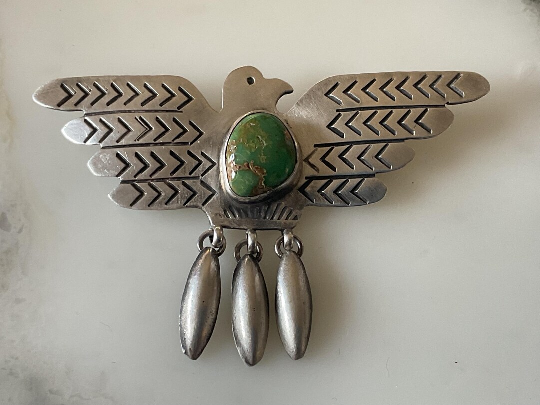 A Superb Vintage Native American Navajo Signed Sterling Silver and ...