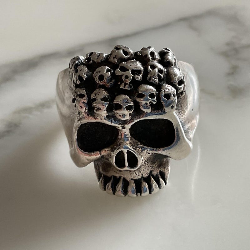 Sterling Skull Ring - Etsy