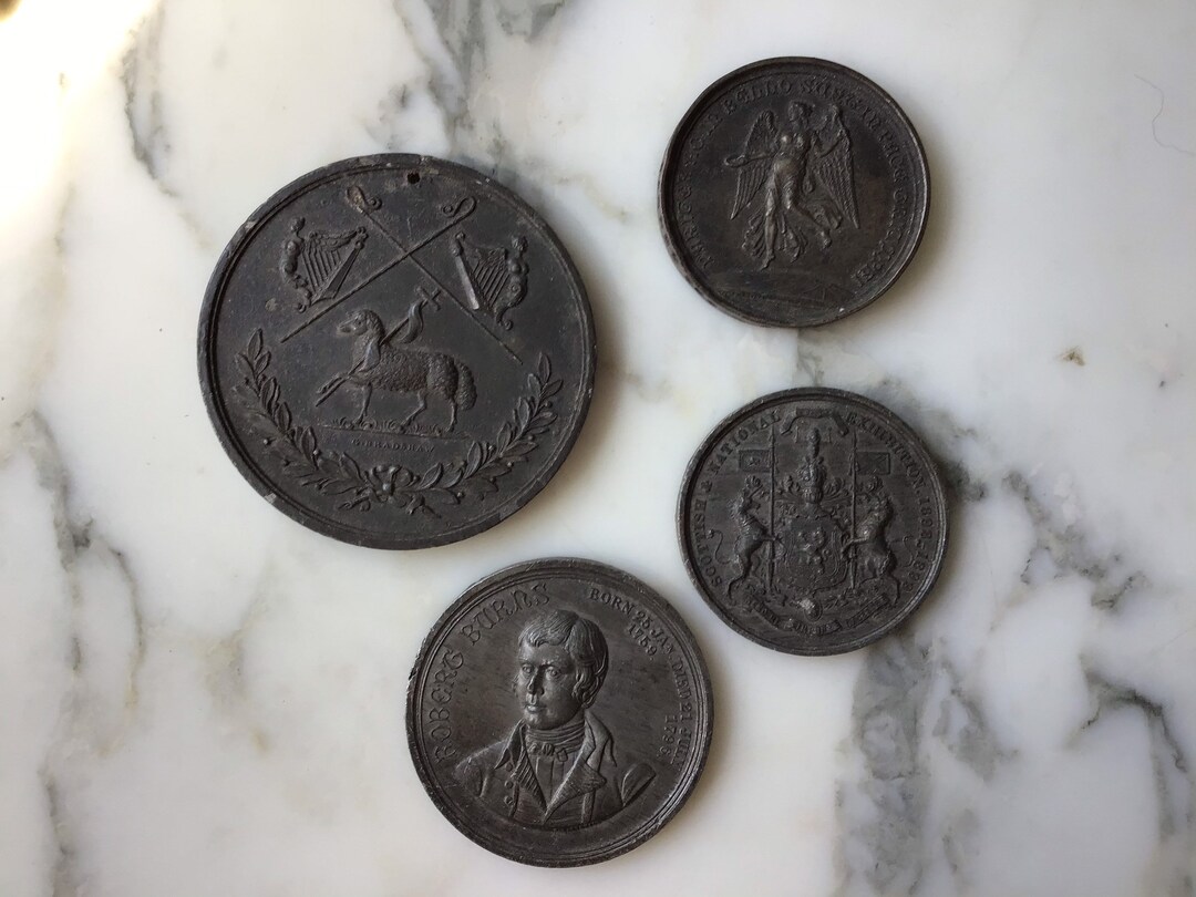 A Collection of Victorian Pewter or Gunmetal Medals. - Etsy