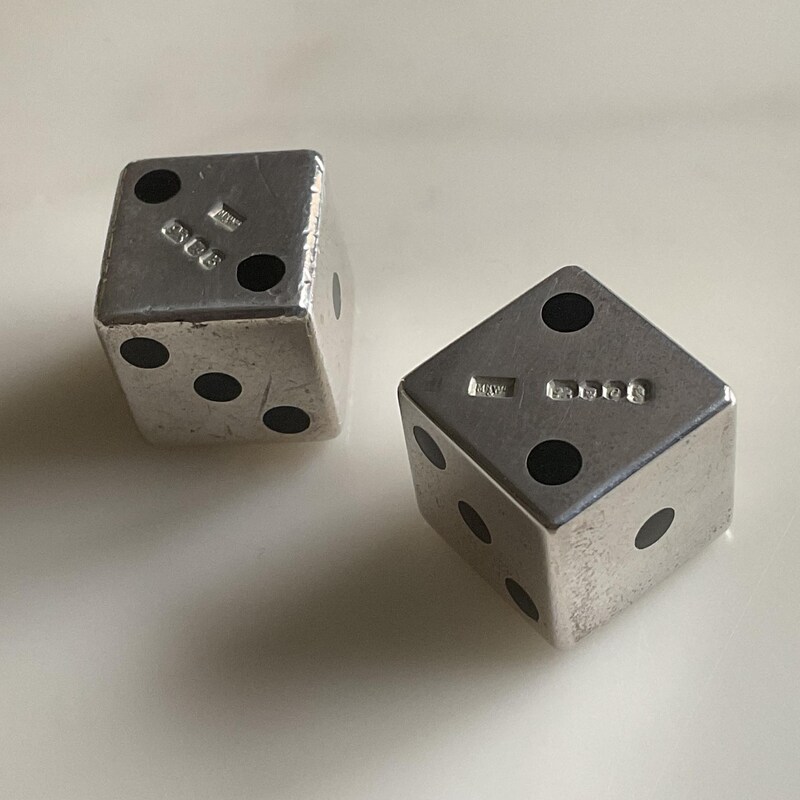 Solid Silver Dice - Etsy