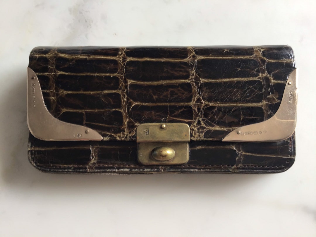 An Elegant Edwardian 9 Carat Gold Mounted Leather Purse. - Etsy