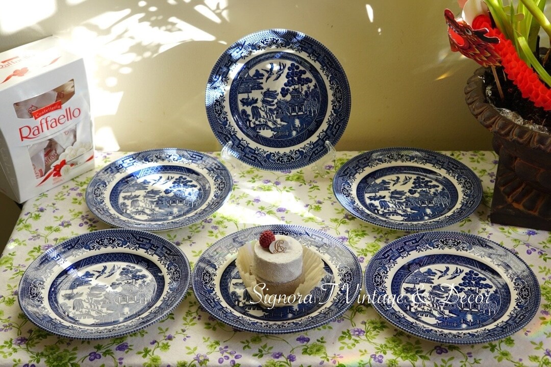 Churchill Blue & White Willow Tree Pattern Tea/side Plate Set x 6 - Etsy