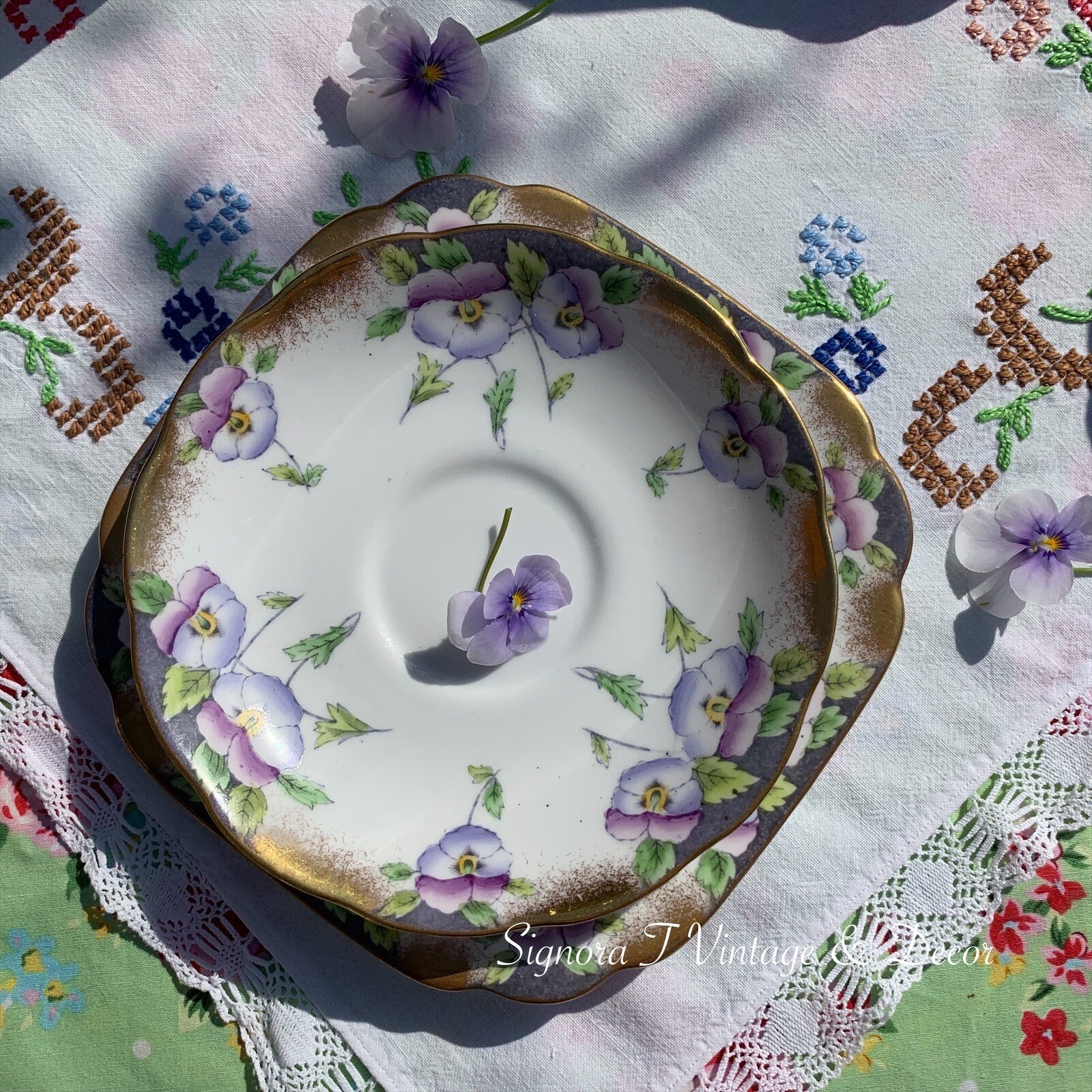 Antique Royal Albert Lilac Purple Pansy Tea Set 7 Pieces - Etsy