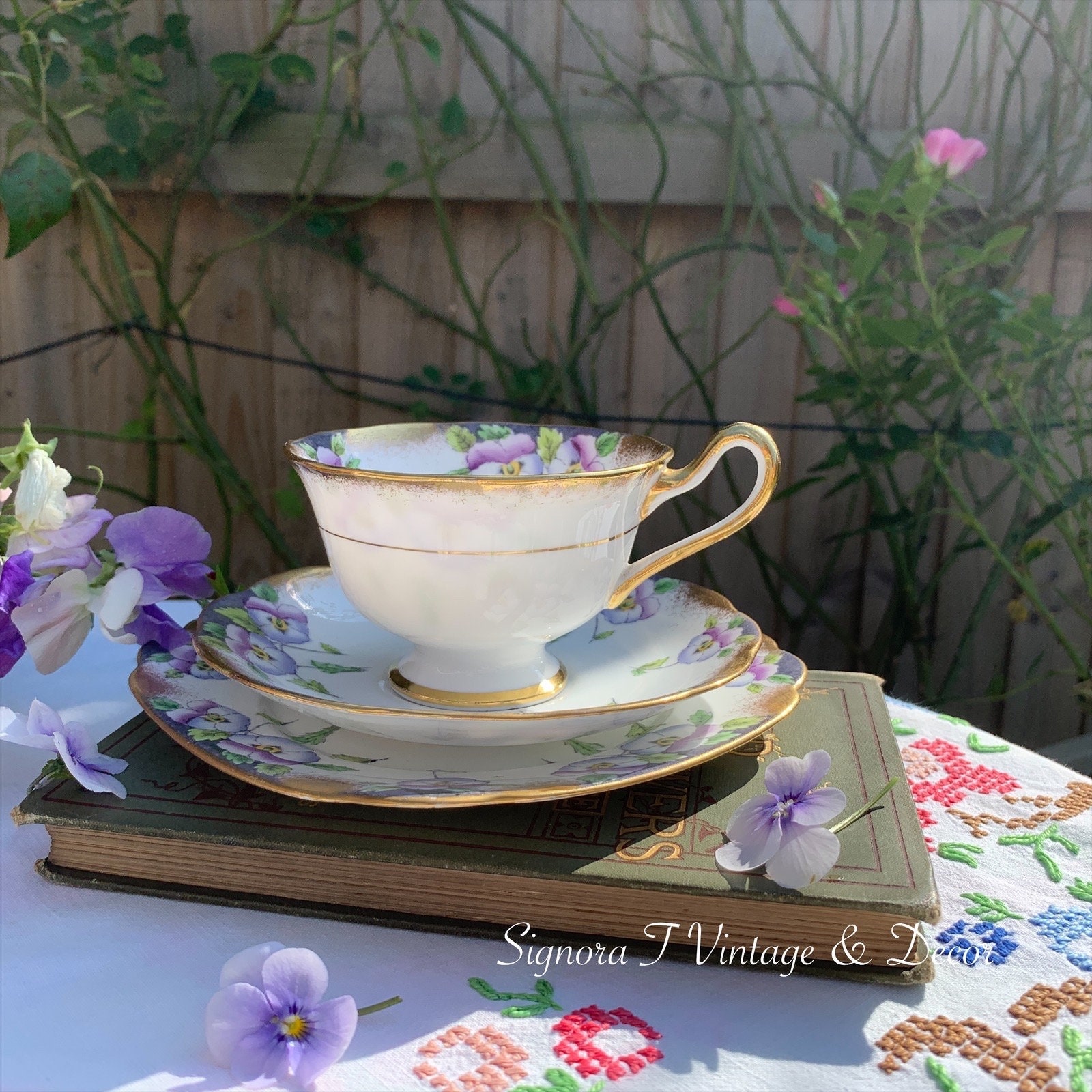 Antique Royal Albert Lilac Purple Pansy Tea Set (7 Pieces) - Etsy