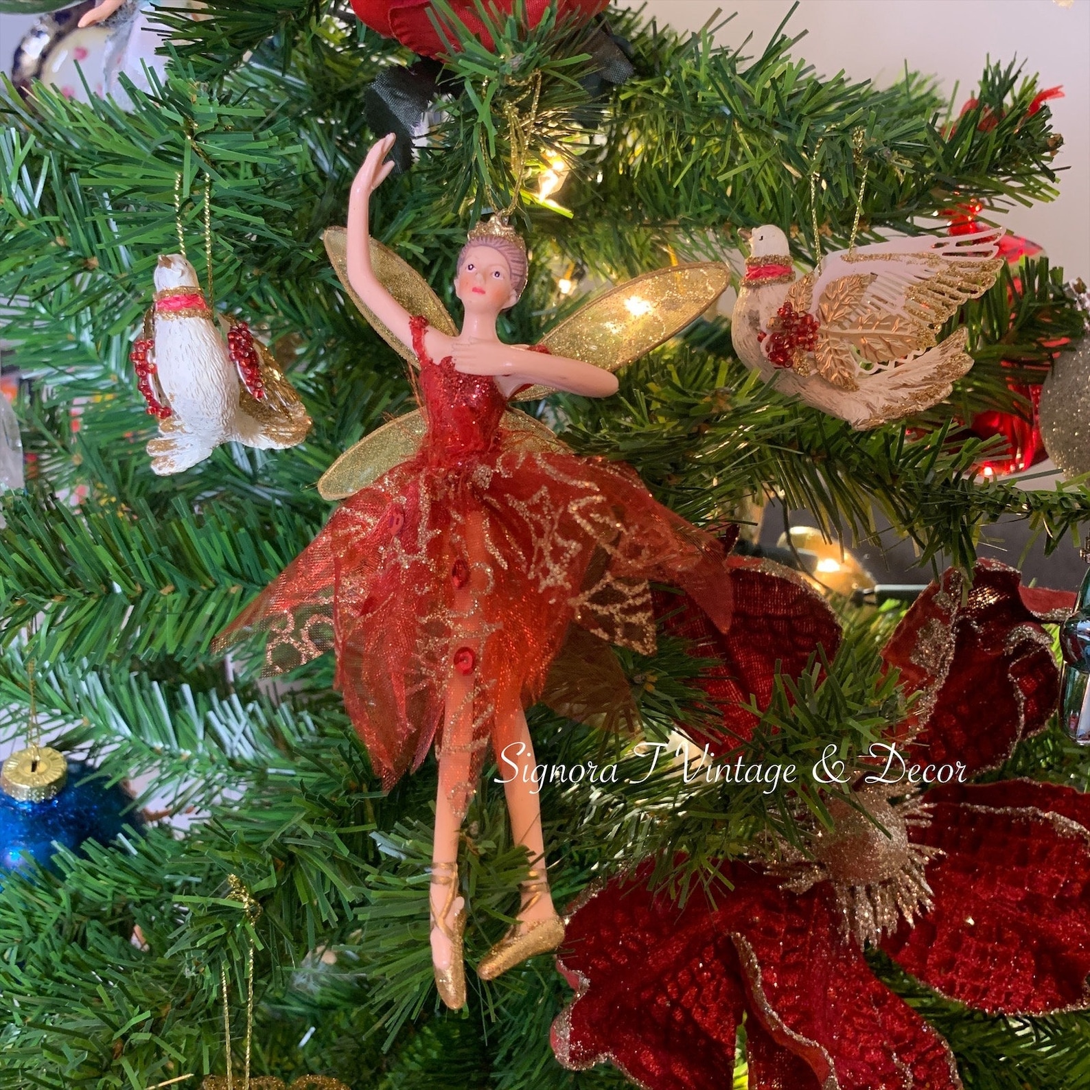 Glittering Red Heaven/ Princess Fairy Hanging for Christmas, Decor 2 ...