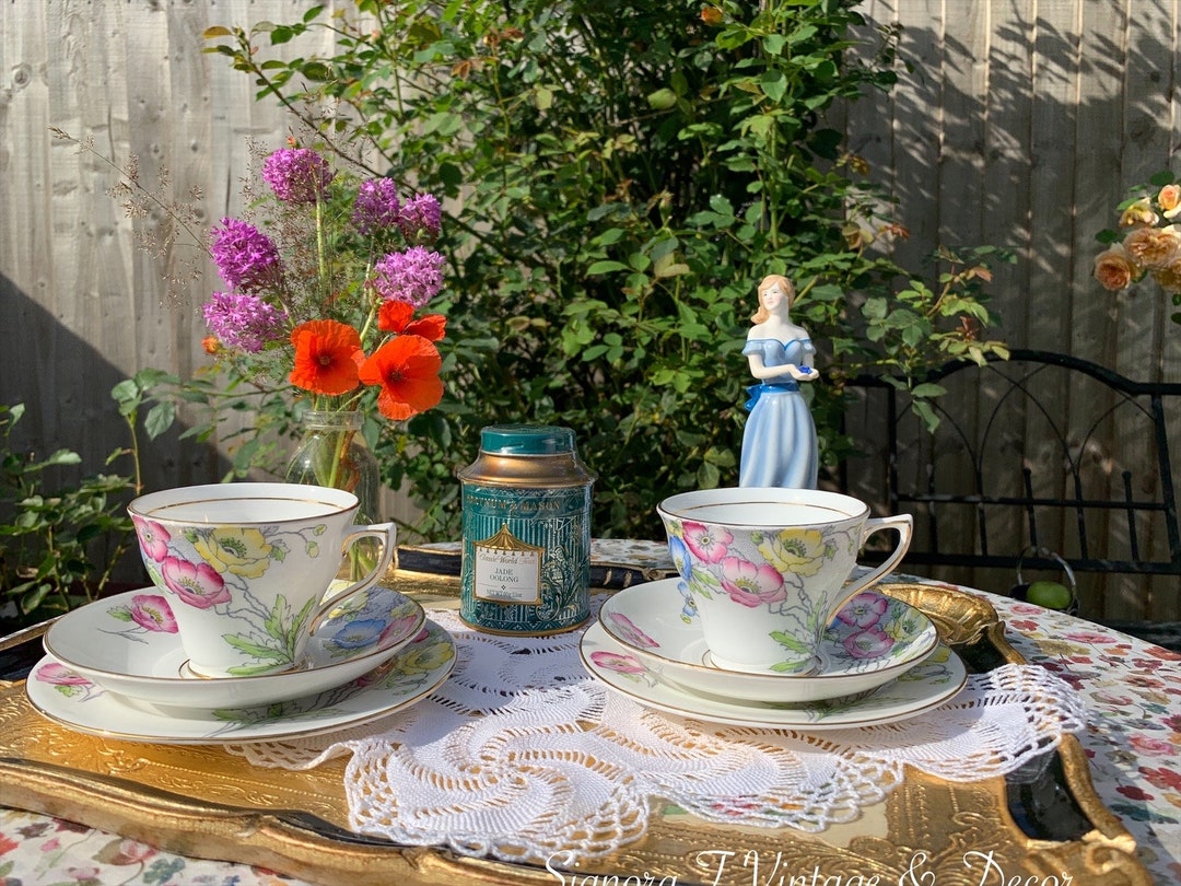 Rosina Wild Poppy Tea Set C.1950 (6 Pieces) - Etsy
