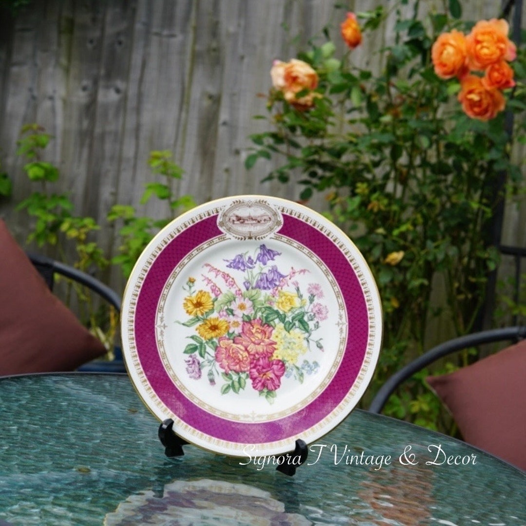 RHS 1984 Plate Chelsea Flower Show Vintage Chelsea Morning Minton Bone ...