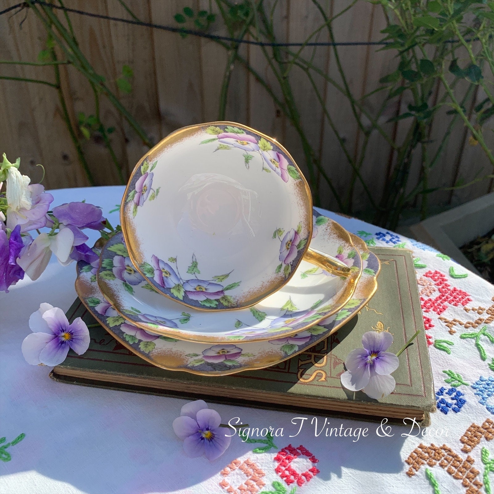 Antique Royal Albert Lilac Purple Pansy Tea Set 7 Pieces - Etsy