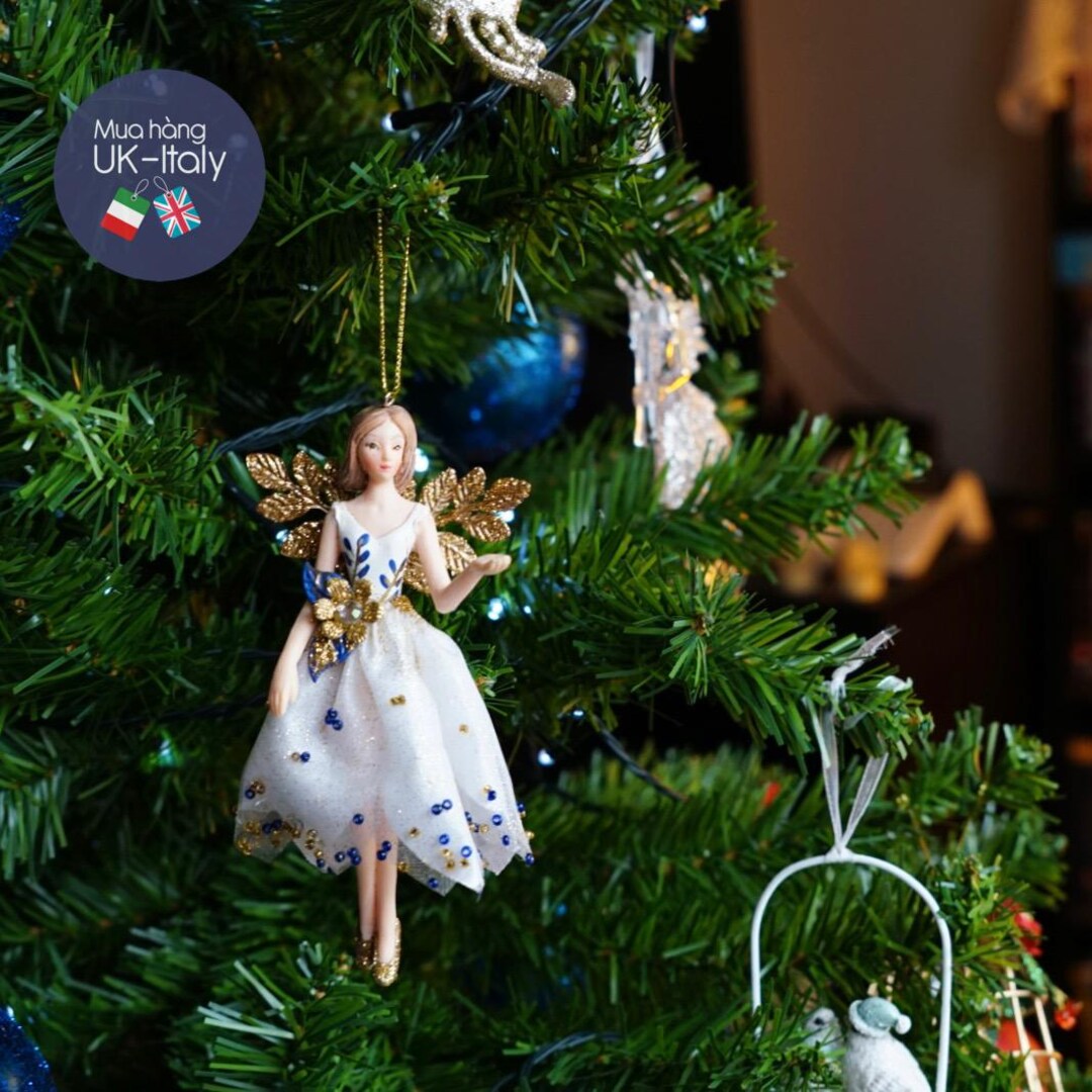 Gold Navy Embellished Fairy for Floral Set Up, Decoration, Xmas Tree (2 ...