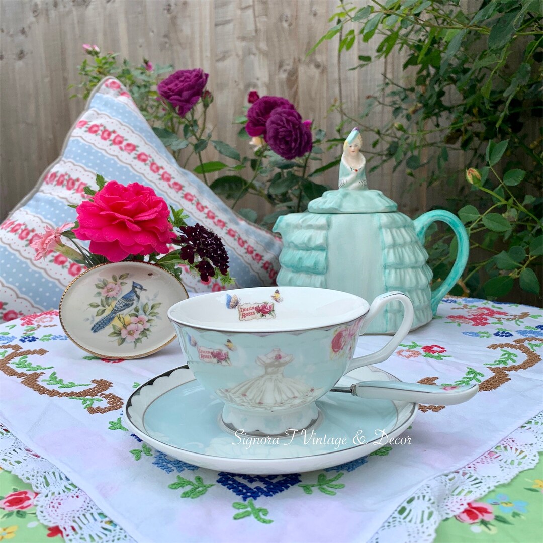 Gorgeous Pastel Blue Duos With Tea Spoon - Etsy