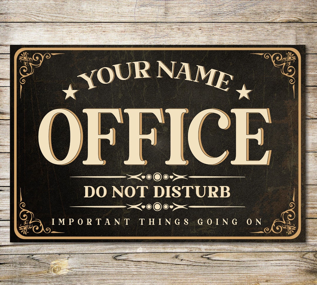 PERSONALISED Office Sign Metal Wall Door Decor Signage Accessory Room ...