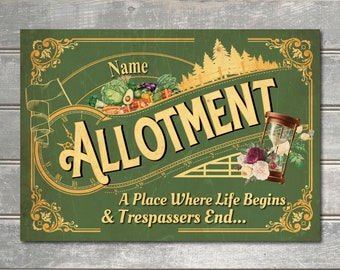 Personalised Allotment Sign Metal Garden Vegetable Patch Wall Door ...