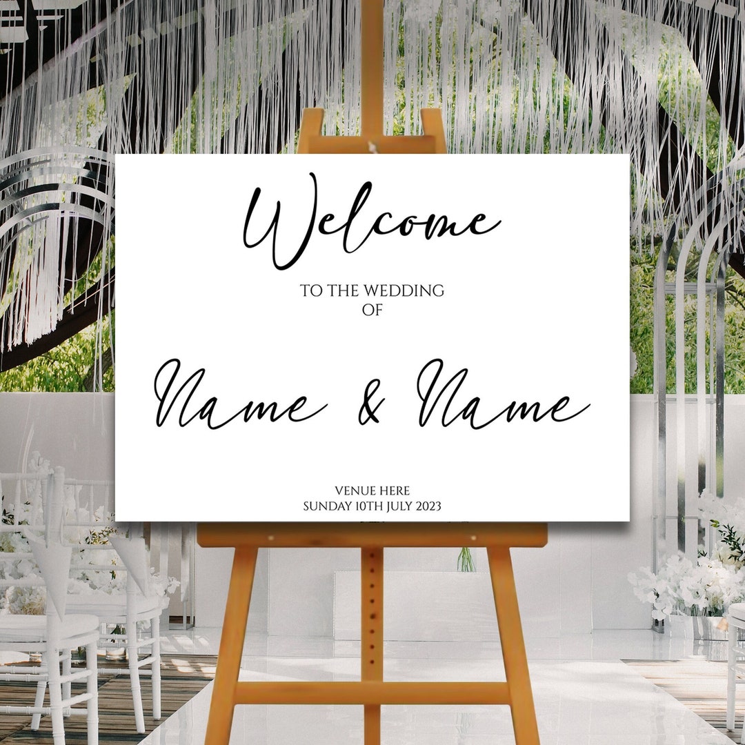 MINIMALIST Wedding Welcome Sign, A1, A2, A3 or A4, Simple Welcome Sign ...
