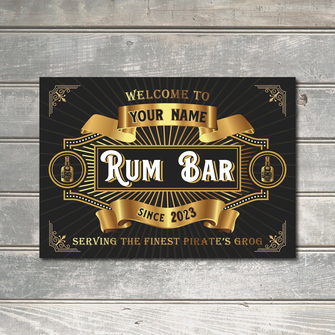PERSONALISED Rum Bar Wall Sign Alcohol Drinks Liquor Pub Bar Friends ...
