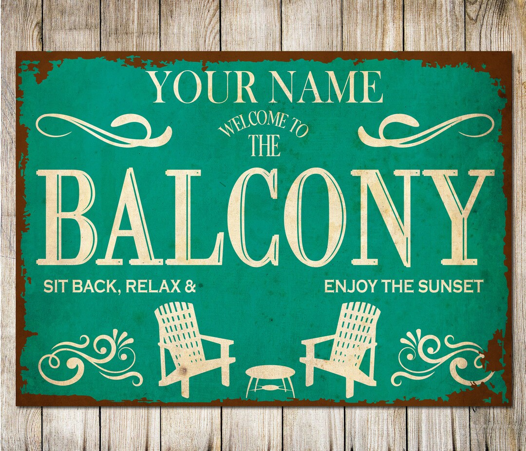 PERSONALISED Welcome to the Balcony Sign Patio Porch Veranda ...