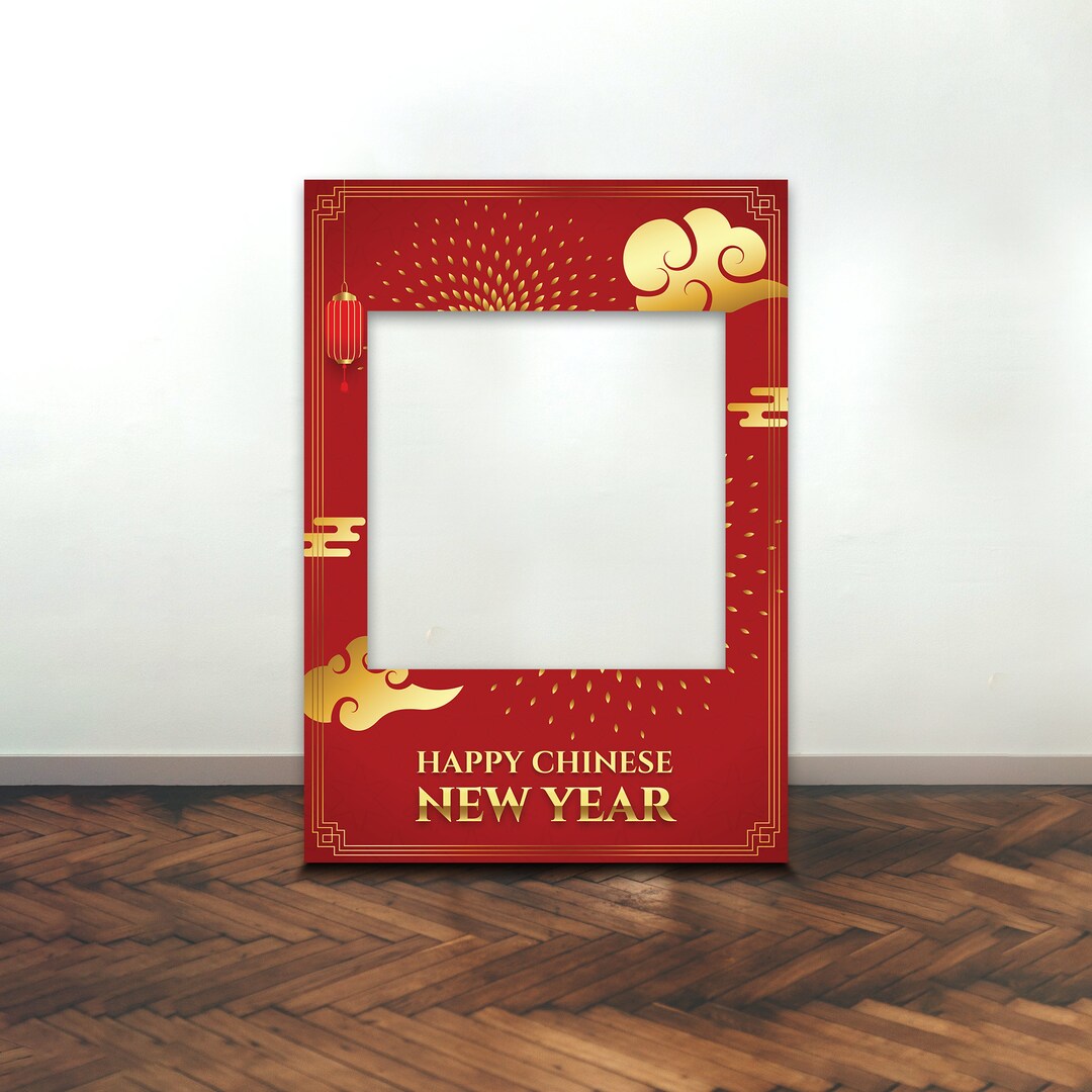 CHINESE NEW YEAR Selfie Frame Red and Gold Selfie Frame Props Party ...