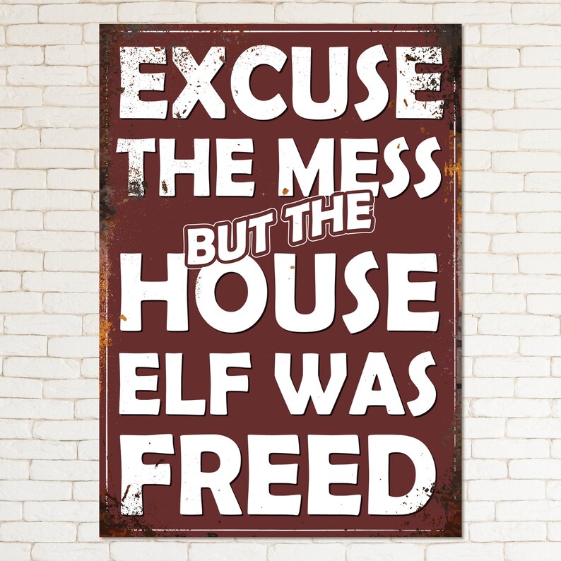 HOUSE ELF FREED Retro Metal Sign Man Cave Bar Pub Plaque Party - Etsy