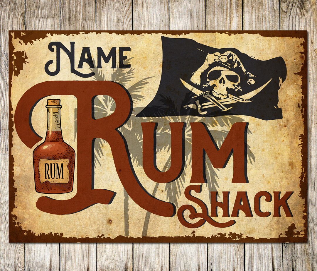 PERSONALISED Robins Rum Shack Wall Sign Alcohol Drinks Liquor Pub Bar ...