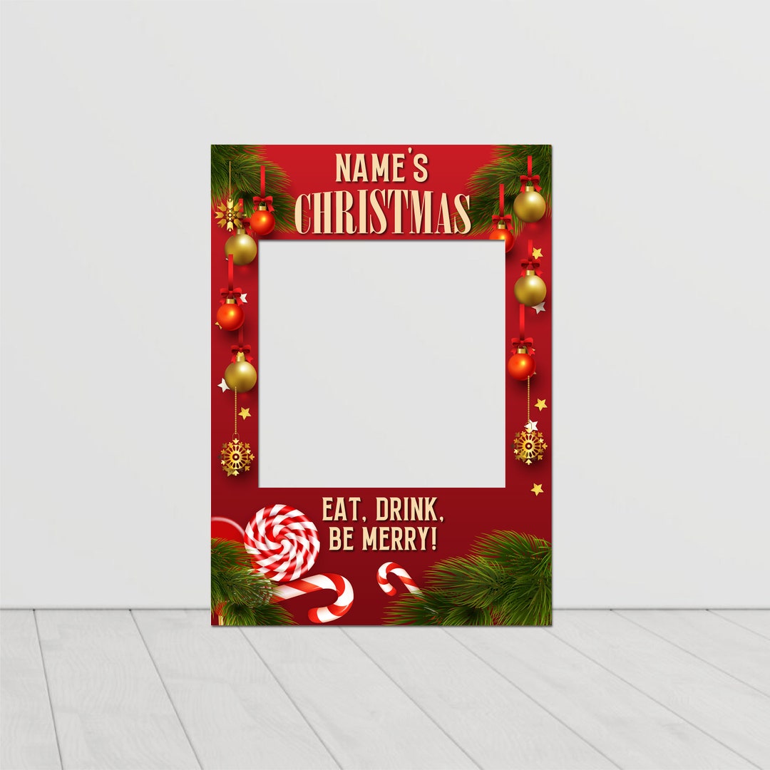 CHRISTMAS SELFIE FRAME Personalised Merry Christmas Selfie Frame Props ...