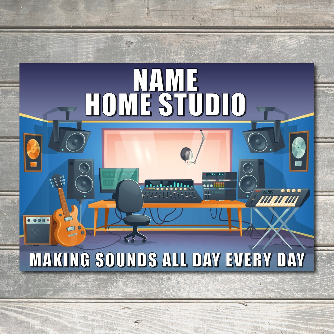 PERSONALISED Home Studio Sign Music Room Custom Gift Recording Metal ...
